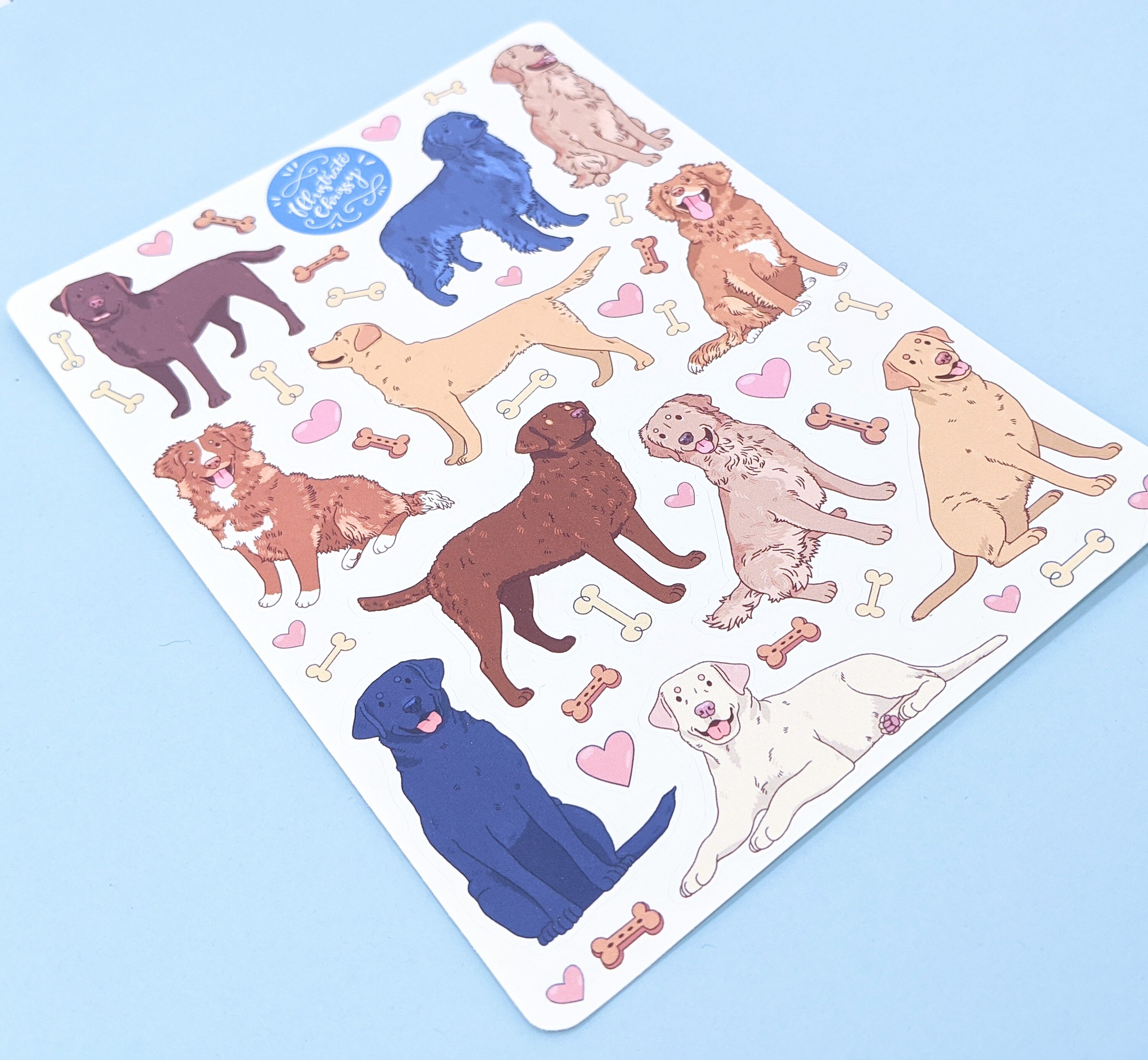 Retriever Sticker Sheet Cute Dog Stickers Dog Breed | Etsy