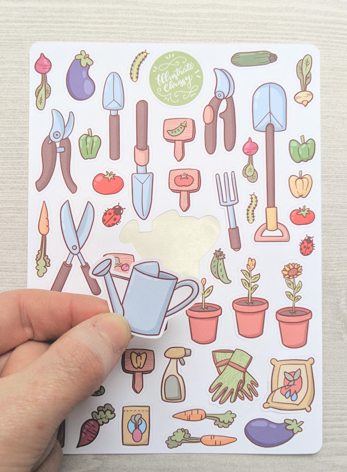 Gardening Sticker Sheet Cute Stickers Plant Stickers | Etsy