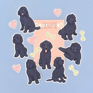 Black Cockapoo Stickers - Cute Cockapoo Gift - Dog Sticker Set - Etsy
