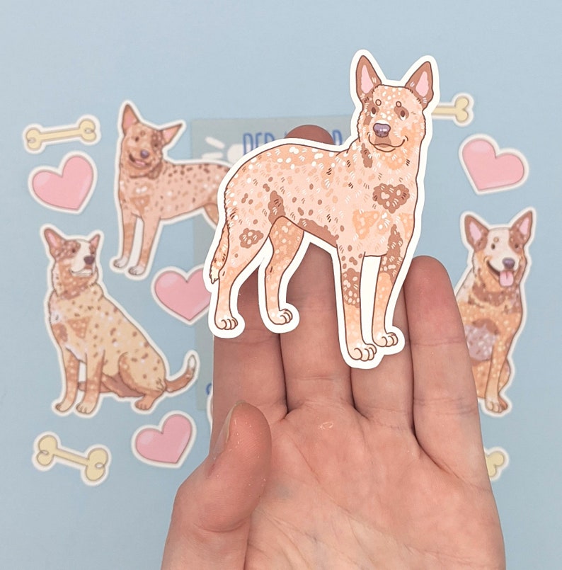 Red Heeler Stickers Red Australian Cattle Dog Stickers | Etsy