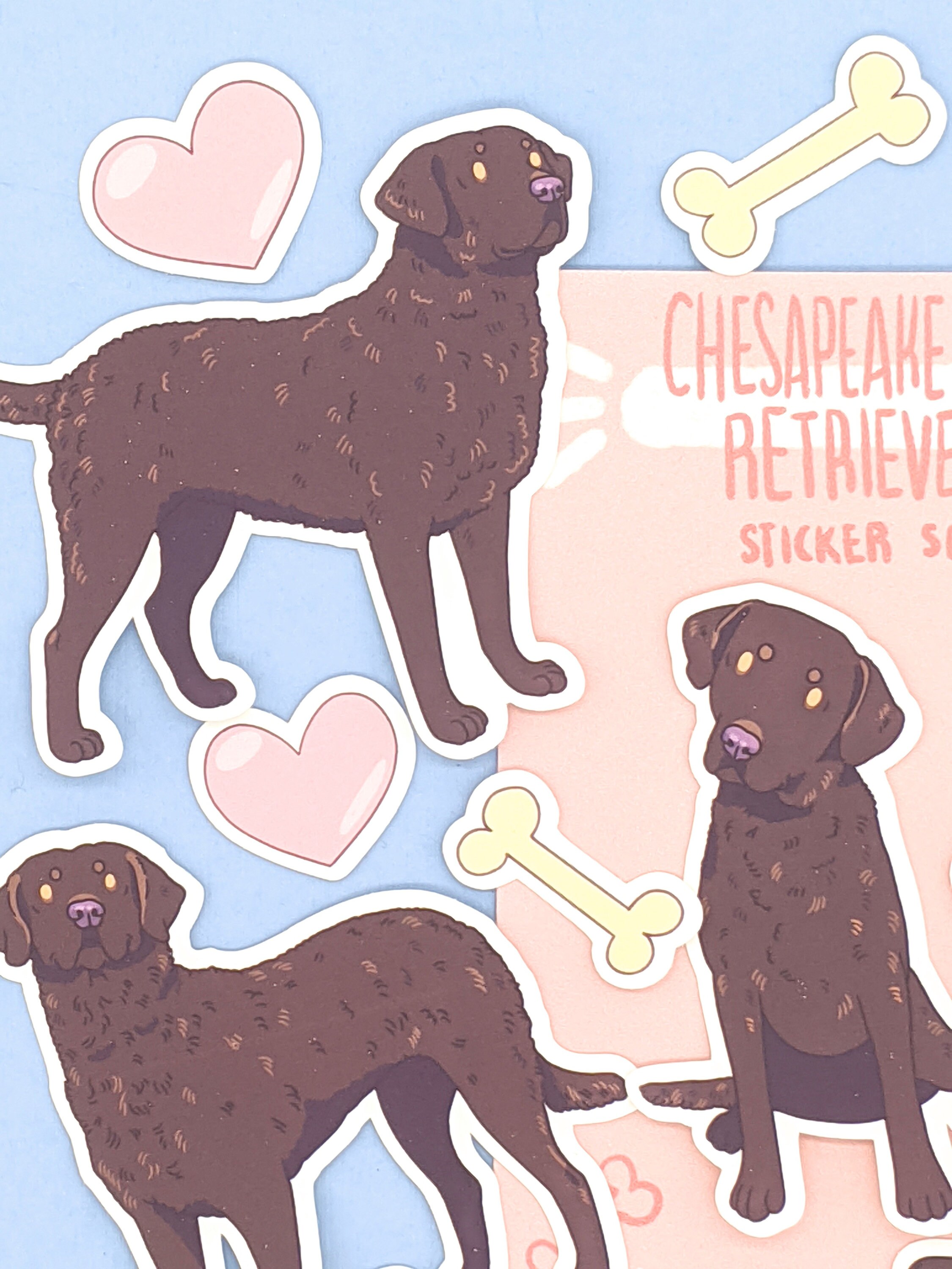 Dark Chesapeake Bay Retriever Stickers Cute Dog Sticker Set | Etsy