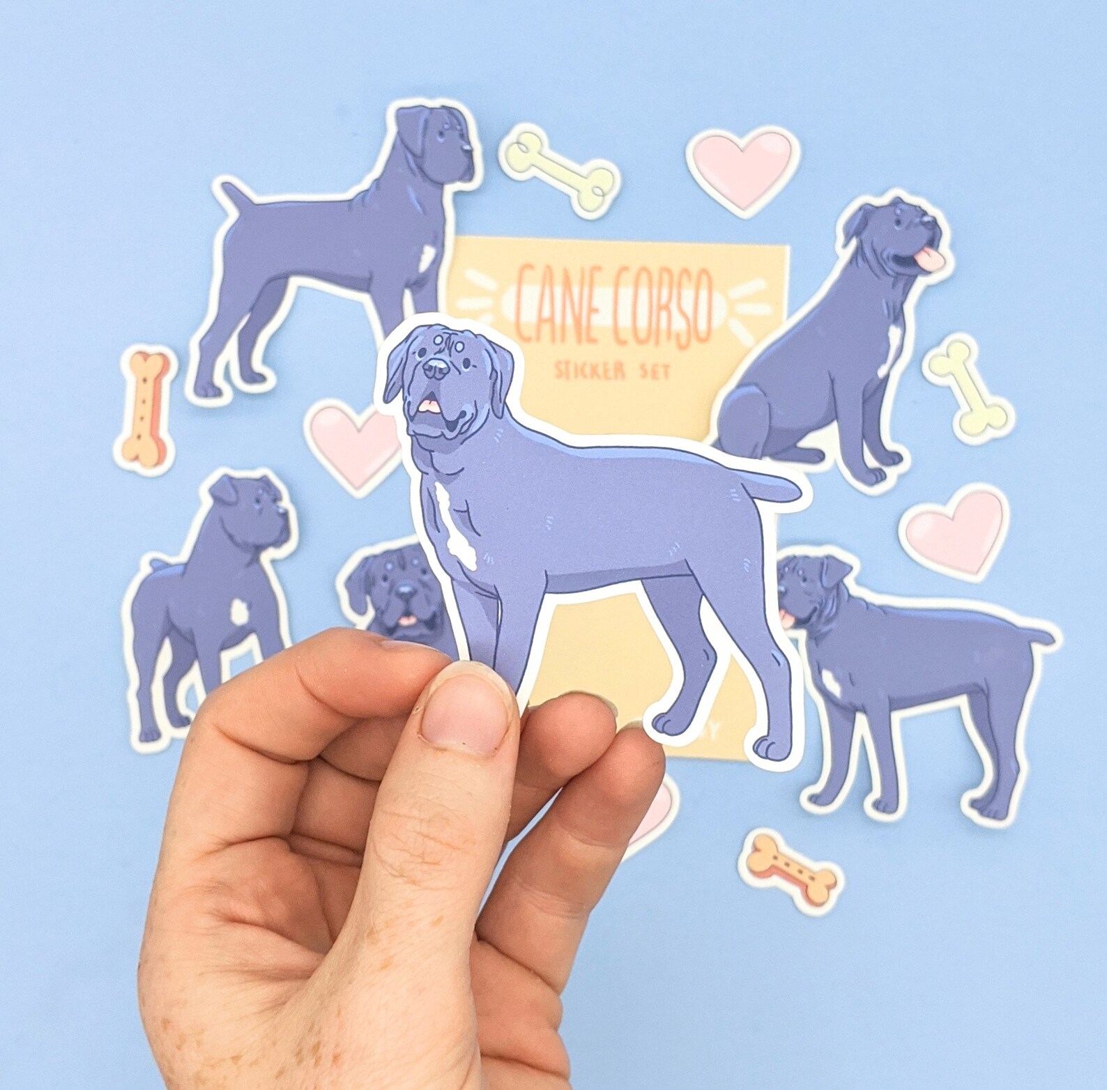 Blue Cane Corso Stickers - Gray Natural Ear Cane Corso Dog - Cute Dog ...