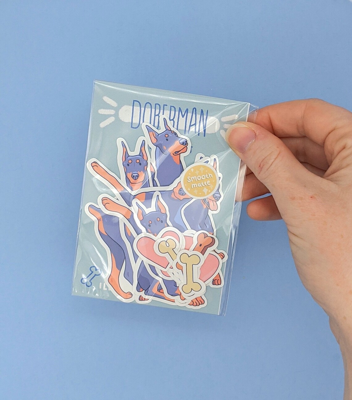 Blue Doberman Pinscher Stickers Cute Dog Stickers | Etsy