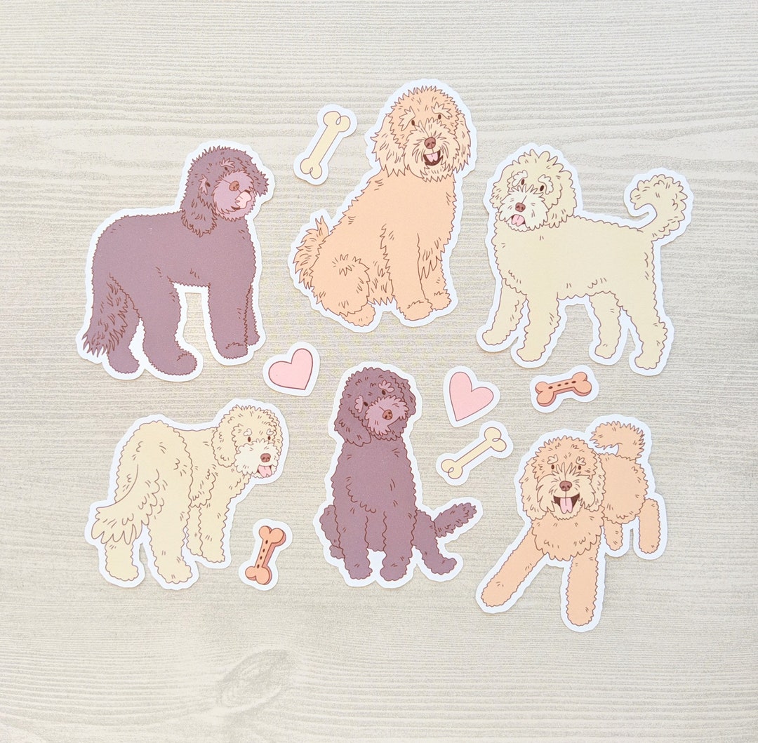 Labradoodle Stickers Dog Sticker Set Labrador X Poodle - Etsy