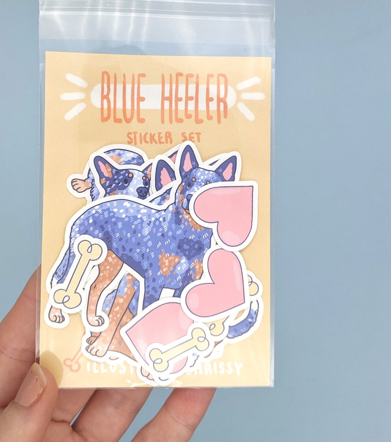Blue Heeler Stickers Australian Cattle Dog Sticker Set | Etsy
