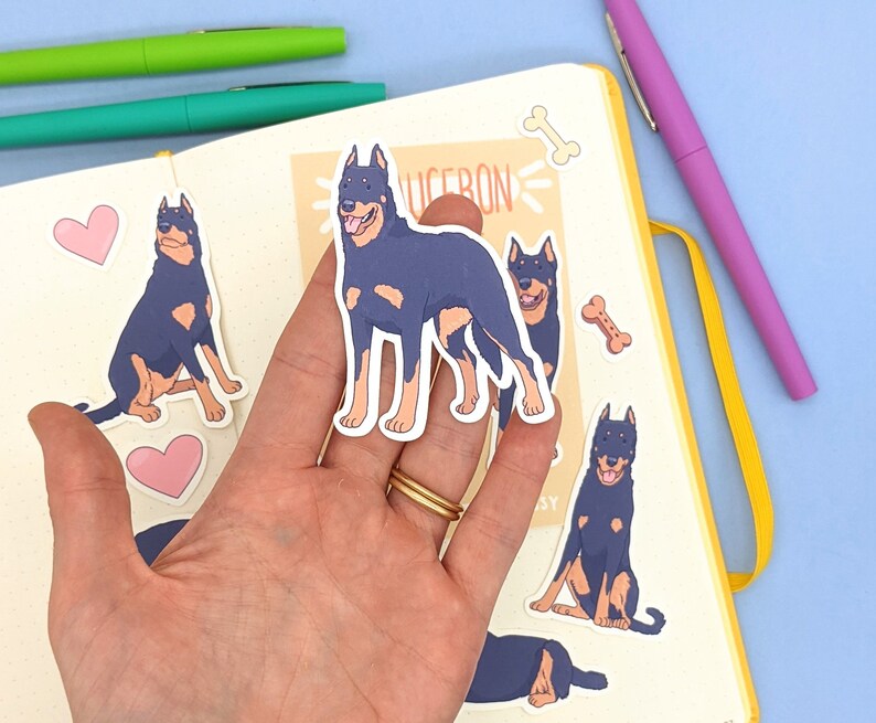 Beauceron Stickers Cropped Ear Cute Sticker Set - Etsy