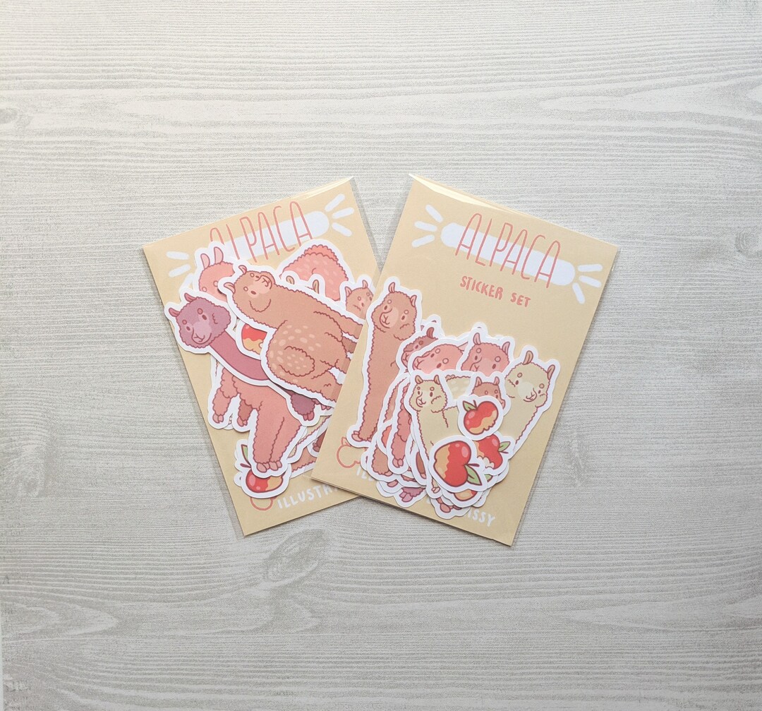 Alpaca Stickers - Farm Sticker Set - Cute Alpaca Stickers - Cute Animal ...