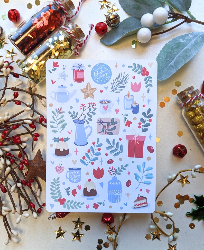 Cozy Winter Sticker Sheet Holiday Sticker Set Christmas | Etsy