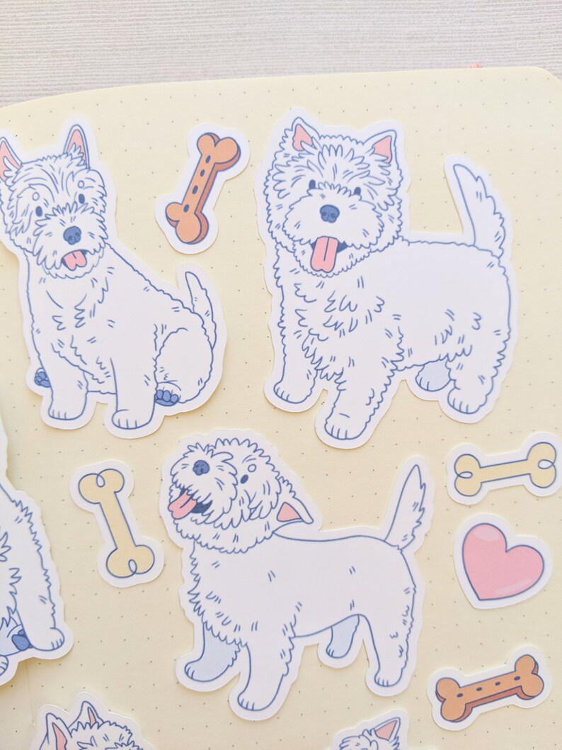 Cute Westie Stickers West Highland Terrier Sticker Set - Etsy