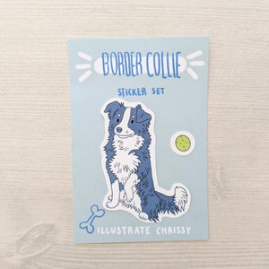 Cute Cartoon Border Collie Sticker Set Dog Sticker Pack - Etsy