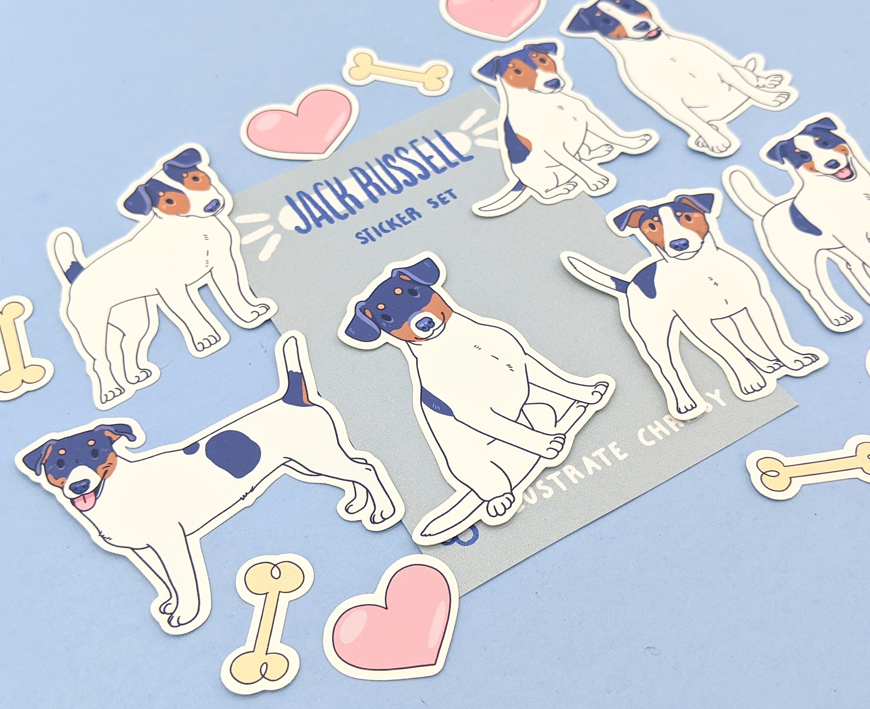 Tricolor Smooth Jack Russell Terrier Stickers - Cute Dog Stickers ...