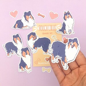 Tricolor Rough Collie Sticker Set - Rough Collie Stickers - Dog ...