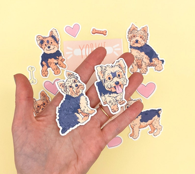 Yorkie Stickers Yorkshire Terrier Dog Breed Sticker Set | Etsy