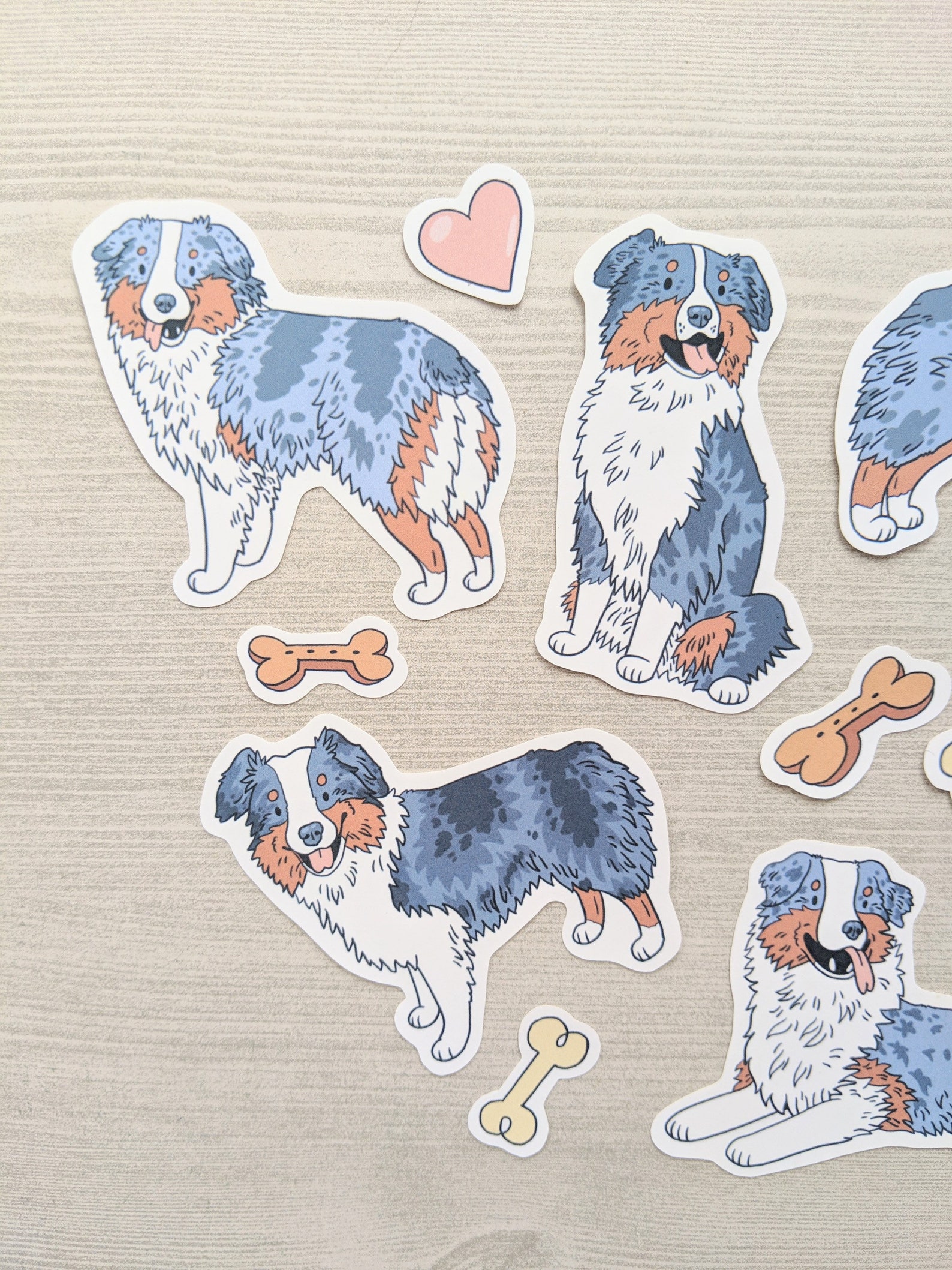 Australian Shepherd Stickers Blue Merle Sticker Set Aussie | Etsy