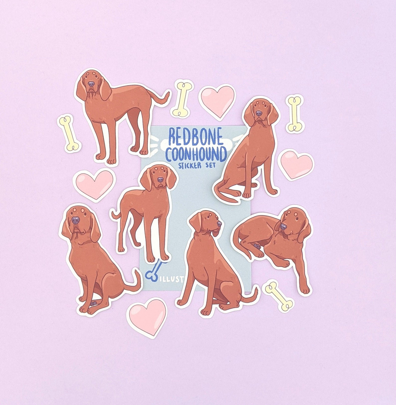 Redbone Coonhound Stickers Cute Dog Sticker Set - Etsy