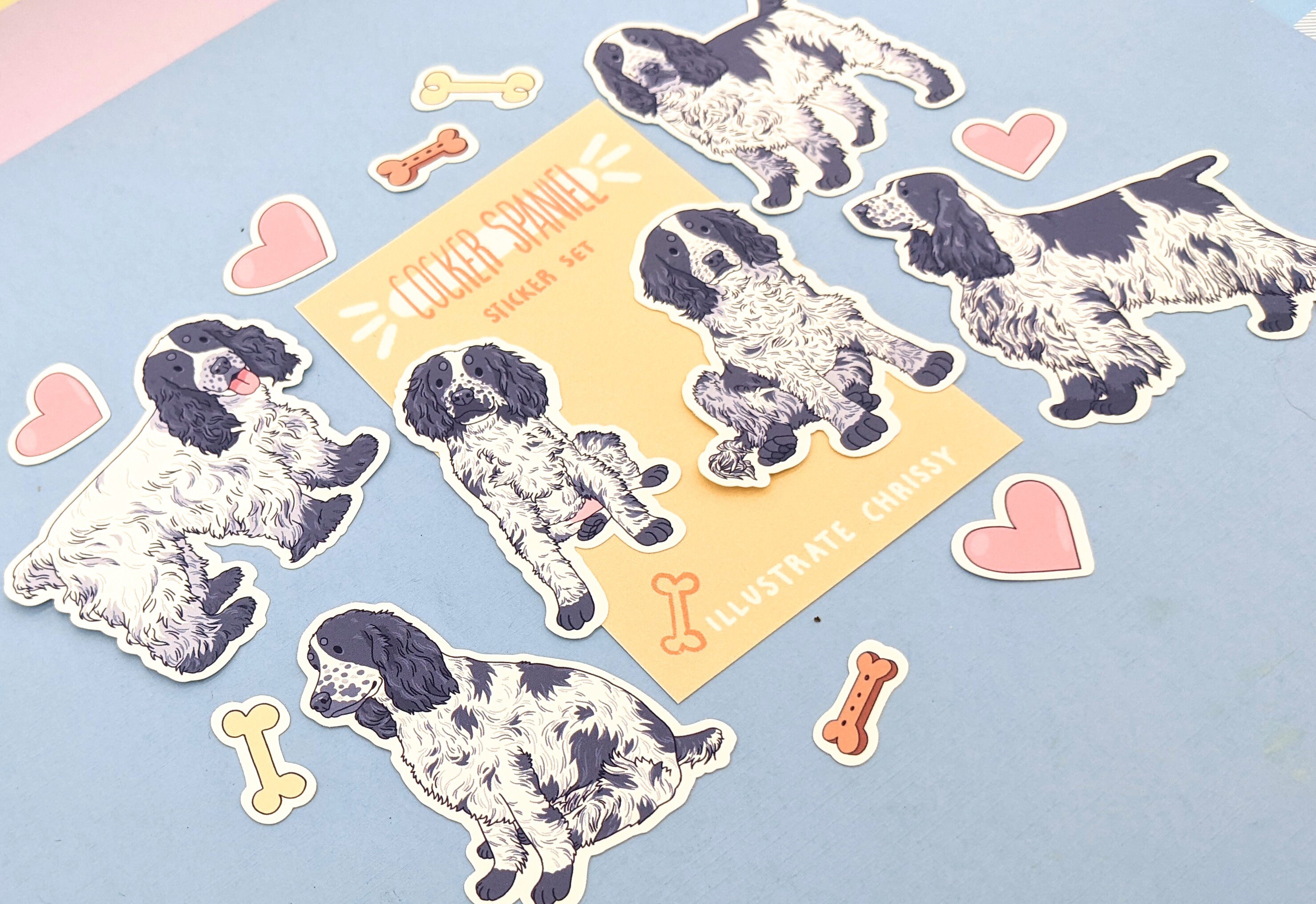Blue Roan Cocker Spaniel Stickers - Cute English Spaniel Stickers ...