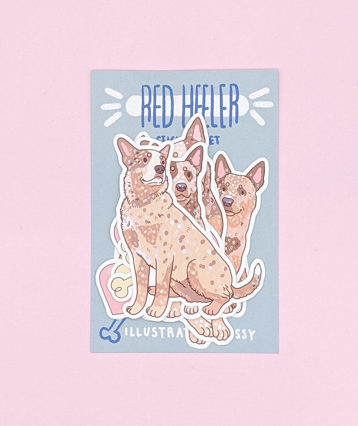 Red Heeler Stickers Red Australian Cattle Dog Stickers | Etsy