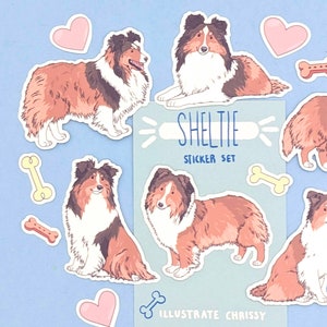 Sable and White Shetland Sheepdog Stickers - Sheltie Sticker Set - Etsy