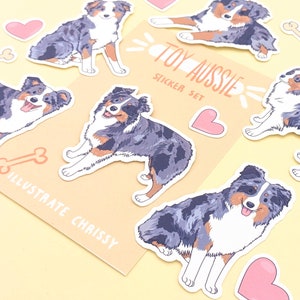 Toy Australian Shepherd Stickers - Blue Merle - Miniature Australian ...