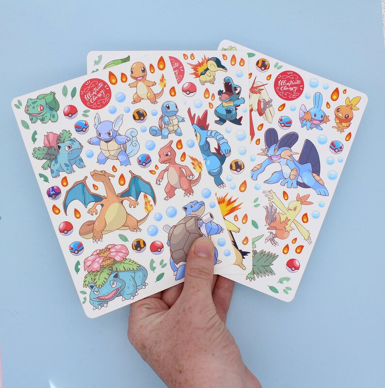 Pokemon Stickers Nintendo Sticker Set Pokemon Gifts - Etsy