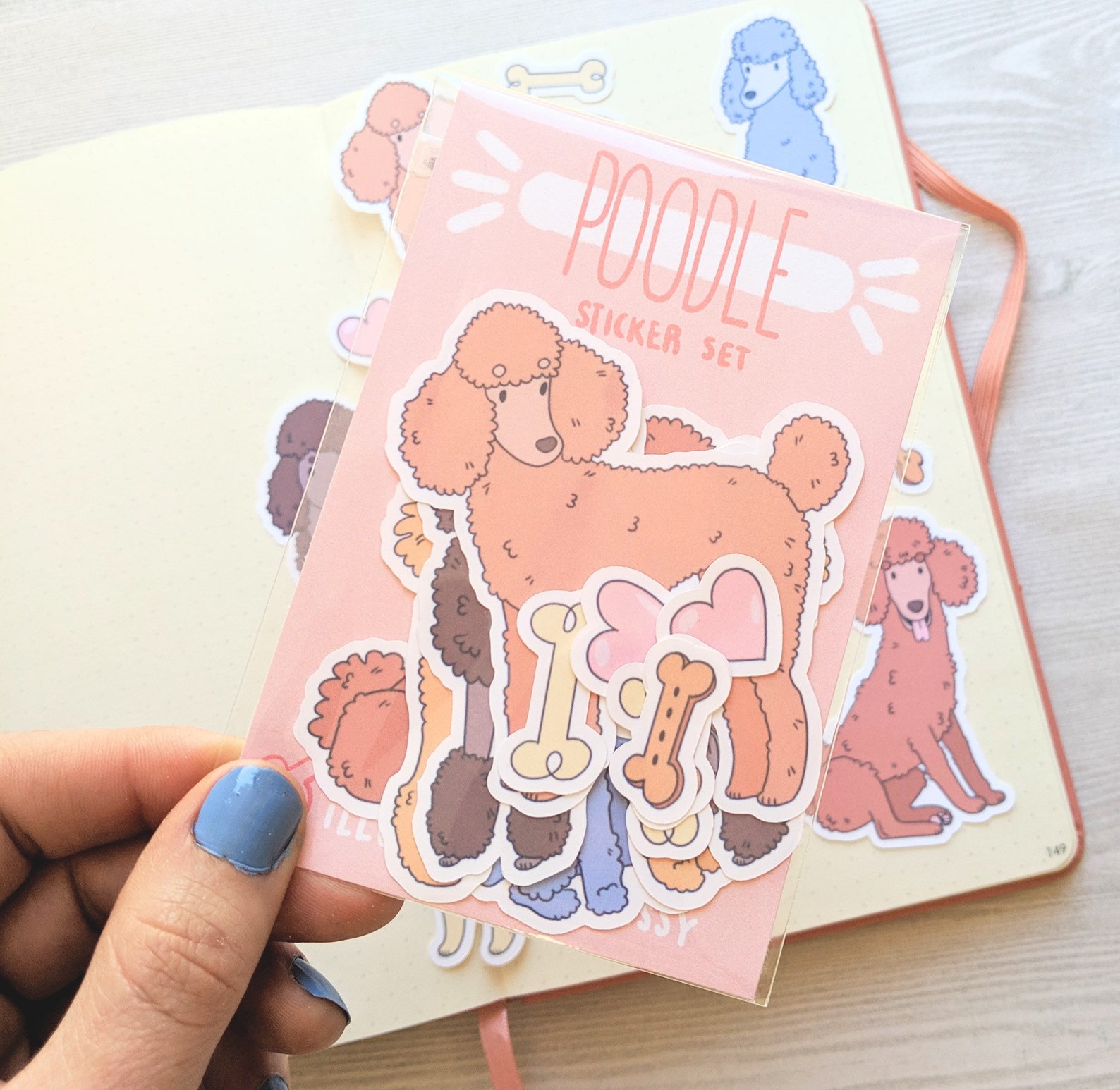 Poodle Stickers Standard Poodle Sticker Set Dog Stickers | Etsy