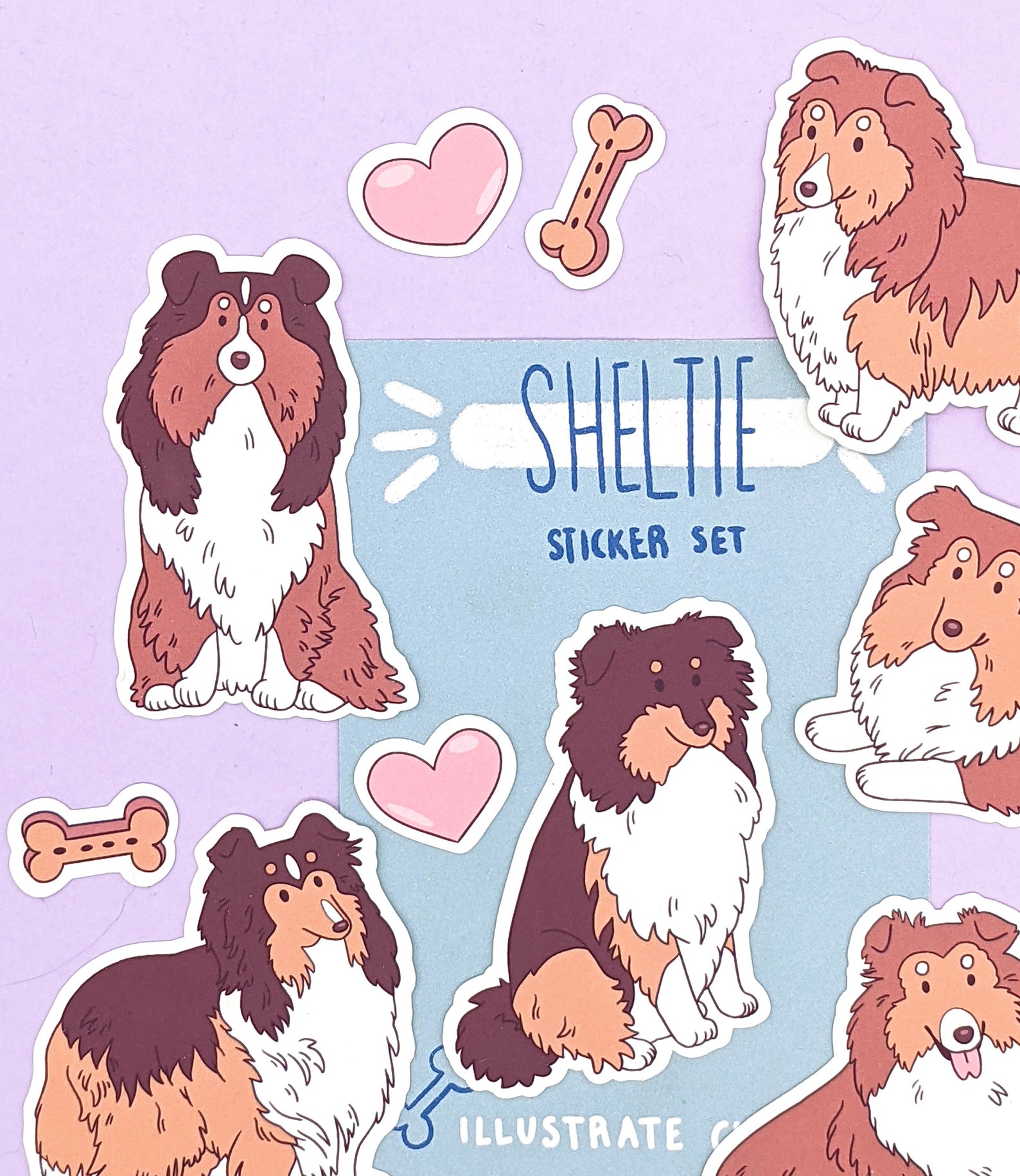 Sheltie Sticker Set Shetland Sheepdog Stickers Dog - Etsy