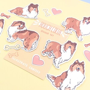 Sable Rough Collie Sticker Set - Rough Collie Stickers - Dog Stickers ...