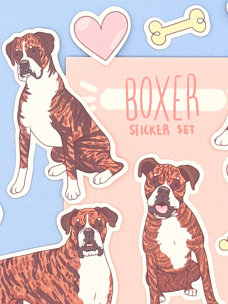 Brindle Boxer Stickers Cute Boxer Dog Gift Dog Lover Gift | Etsy