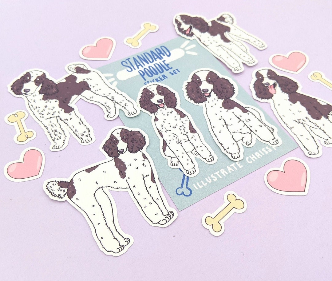 Brown Standard Parti Poodle Stickers Waterproof - Etsy