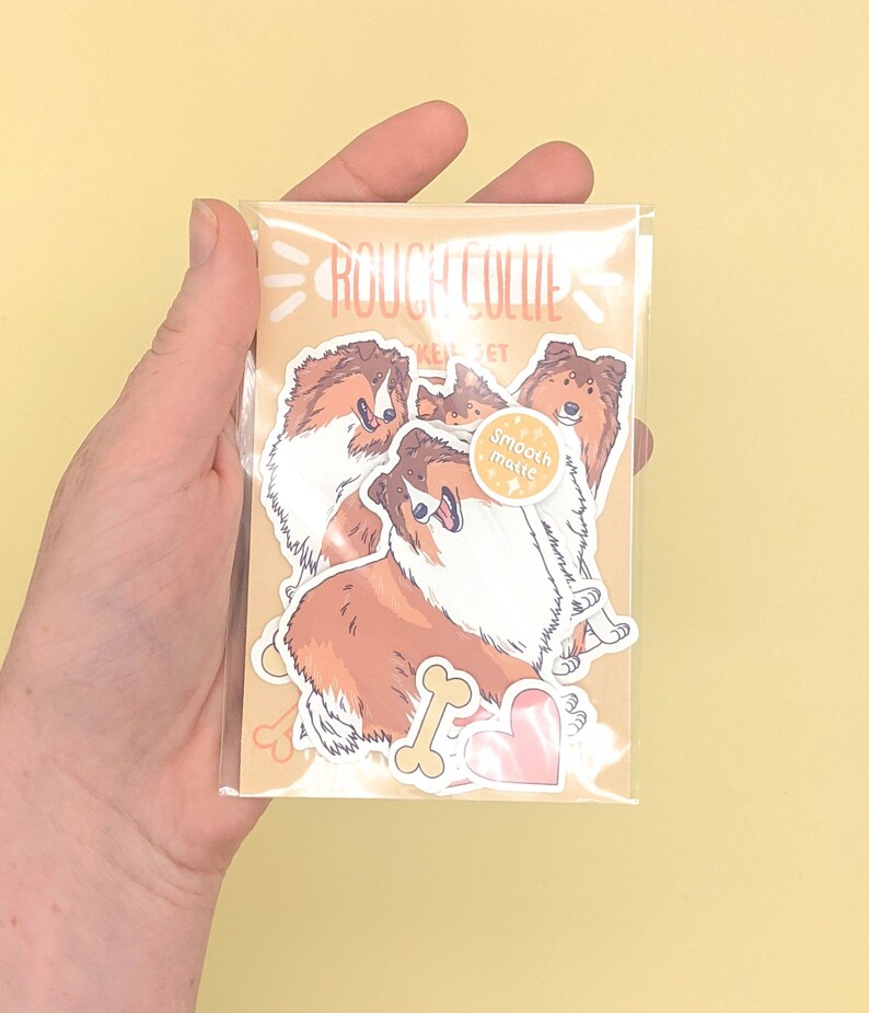Sable Rough Collie Sticker Set Rough Collie Stickers Dog | Etsy