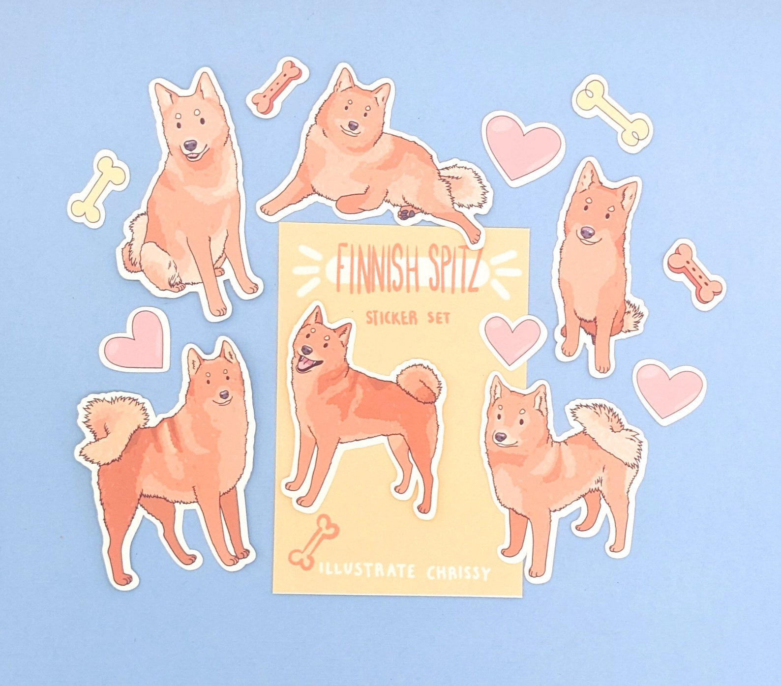 Finnish Spitz Stickers - Dog Sticker Set - Etsy