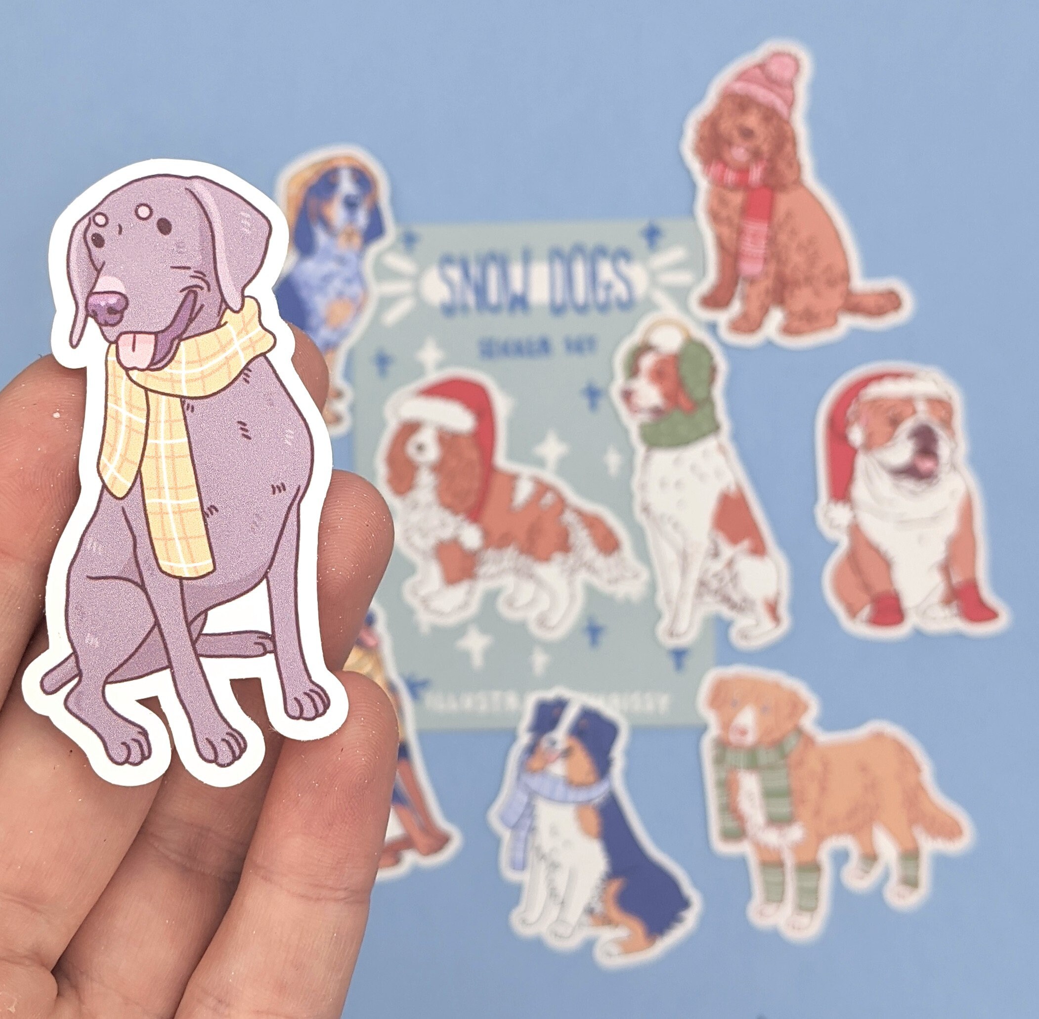 Snow Dogs Sticker Set Winter Dog Stickers Cute Stickers | Etsy