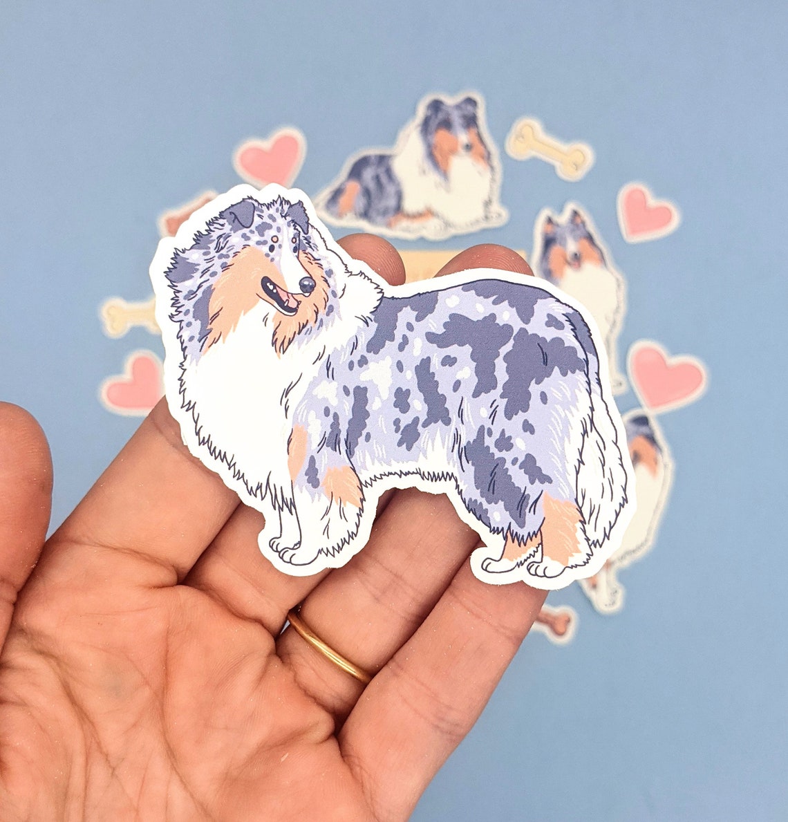 Blue Merle Rough Collie Sticker Set Rough Collie Stickers | Etsy