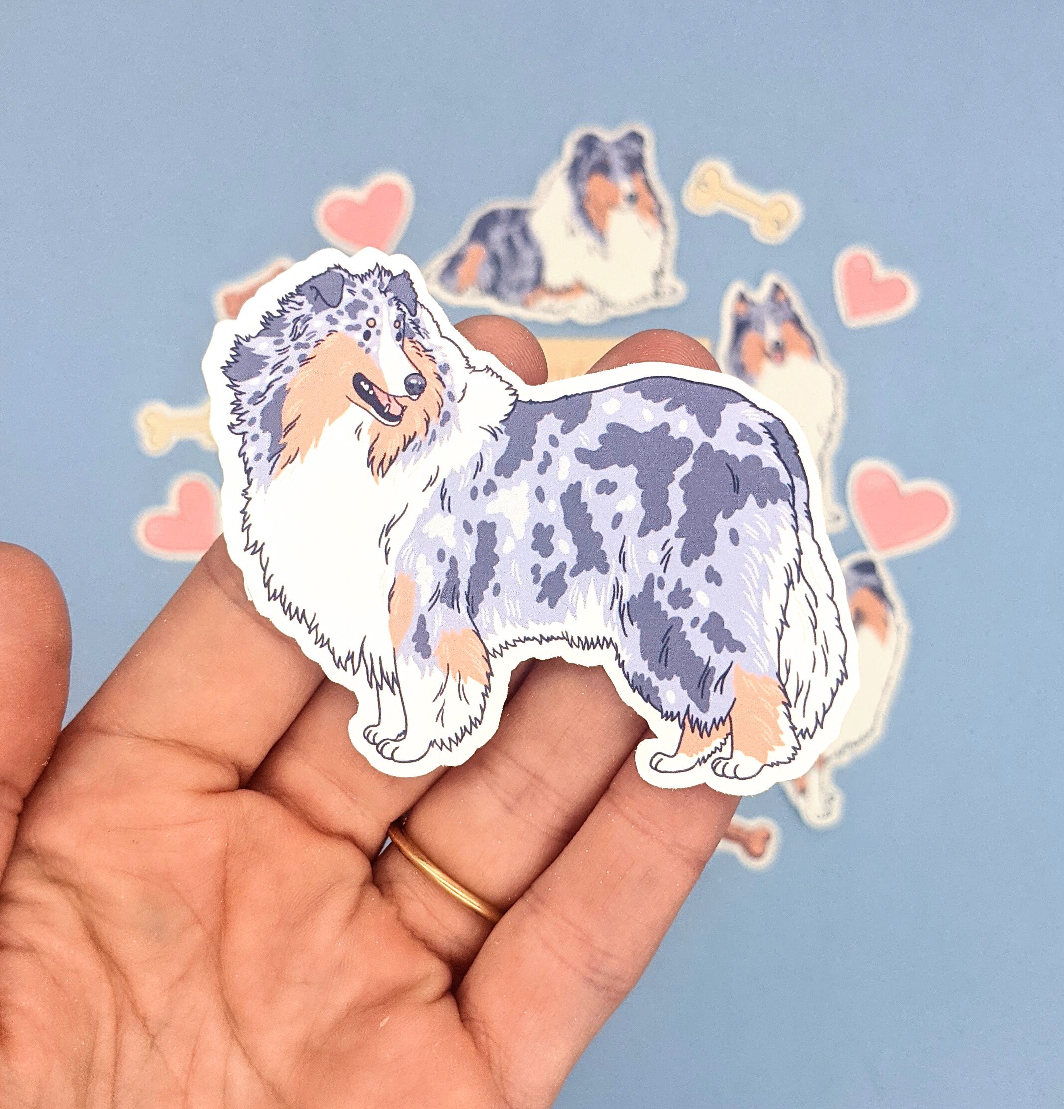 Blue Merle Rough Collie Sticker Set - Rough Collie Stickers - Dog ...