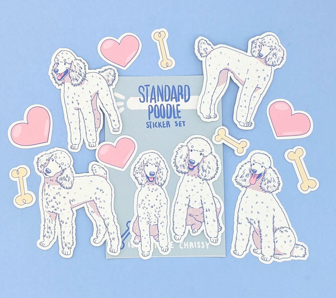 White Standard Poodle Stickers - Waterproof - Etsy