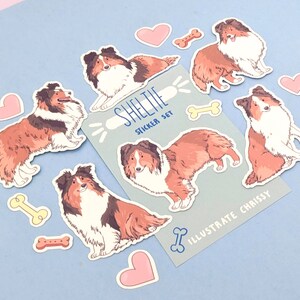 Sable and White Shetland Sheepdog Stickers - Sheltie Sticker Set - Etsy