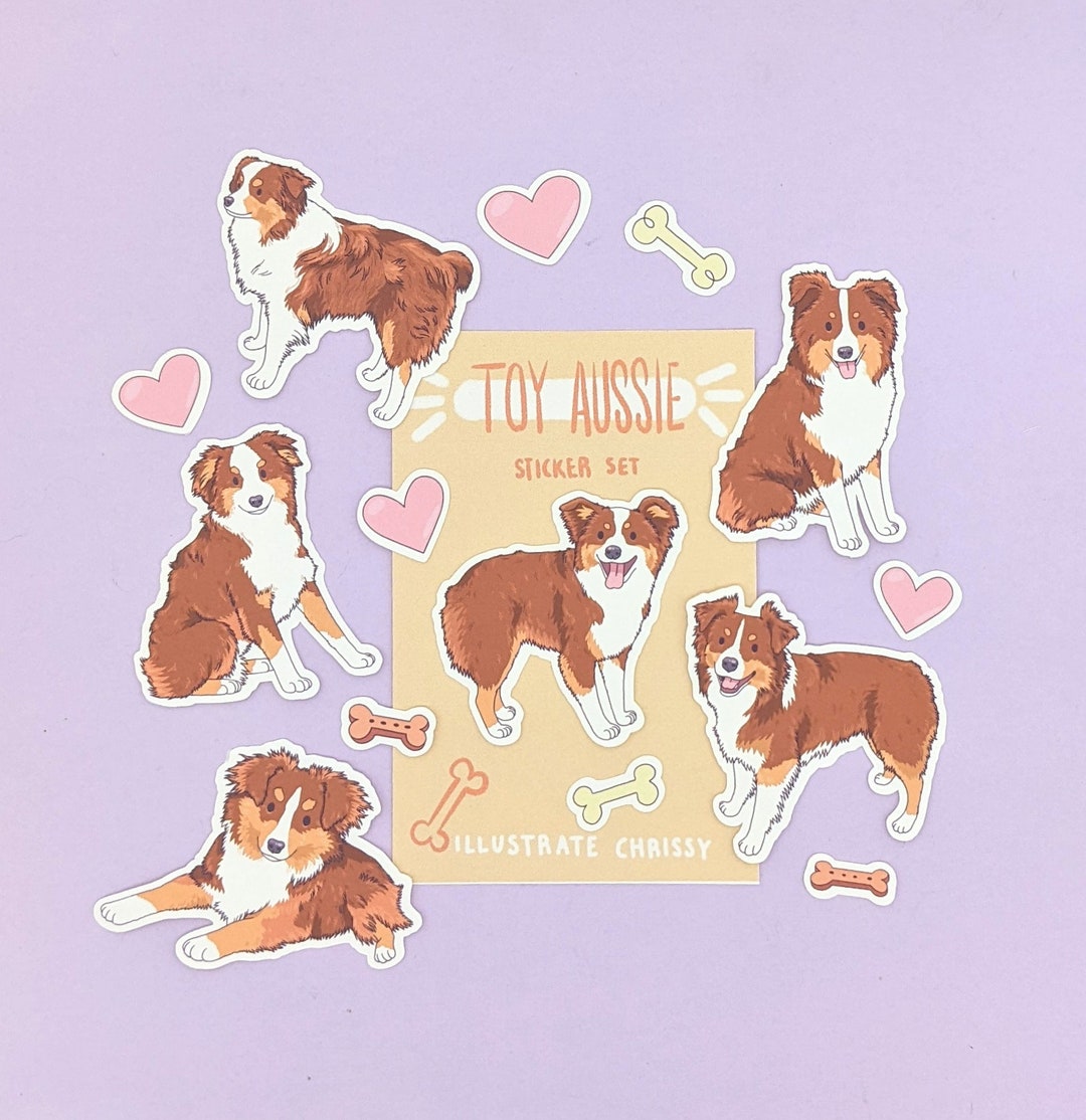 Toy Aussie Stickers - Red Tri - Waterproof - Etsy