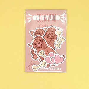 Apricot Cockapoo Stickers - Cute Dog Stickers - Cocker Spaniel - Poodle ...