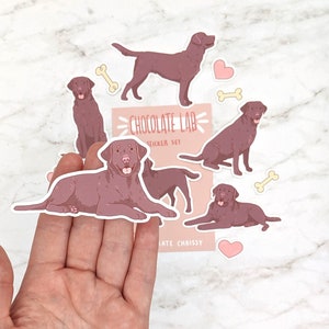 Chocolate Lab Stickers - Waterproof Sticker Set - Etsy