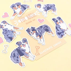 Toy Australian Shepherd Stickers - Blue Merle - Miniature Australian ...