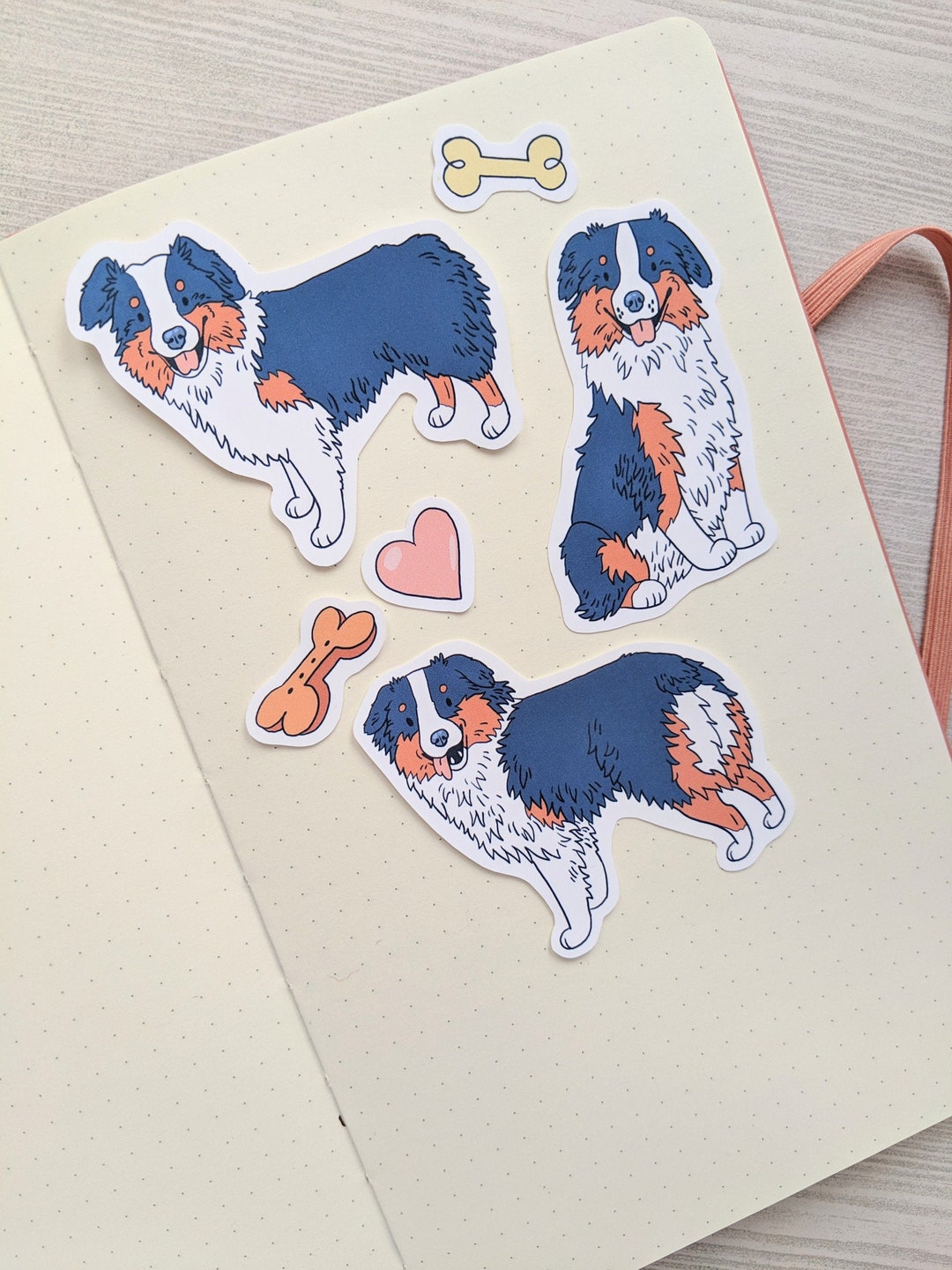 Cartoon Black Tri Aussie Stickers - Etsy