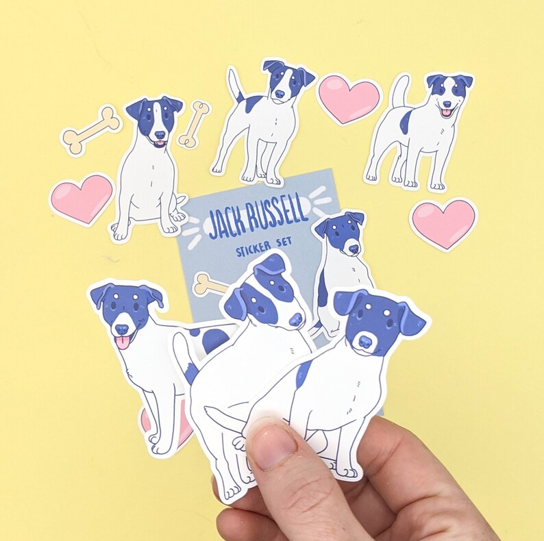 Black and White Smooth Jack Russell Terrier Stickers - Cute Dog ...