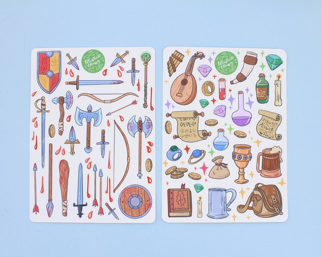 Dnd Stickers RPG Sticker Cute Fantasy Gift Dungeons & Dragons - Etsy