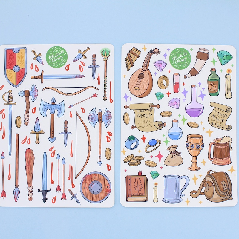 Fantasy Stickers - Etsy