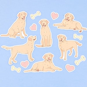 Yellow Lab Stickers Cute Dog Stickers Labrador Retriever Stickers - Etsy
