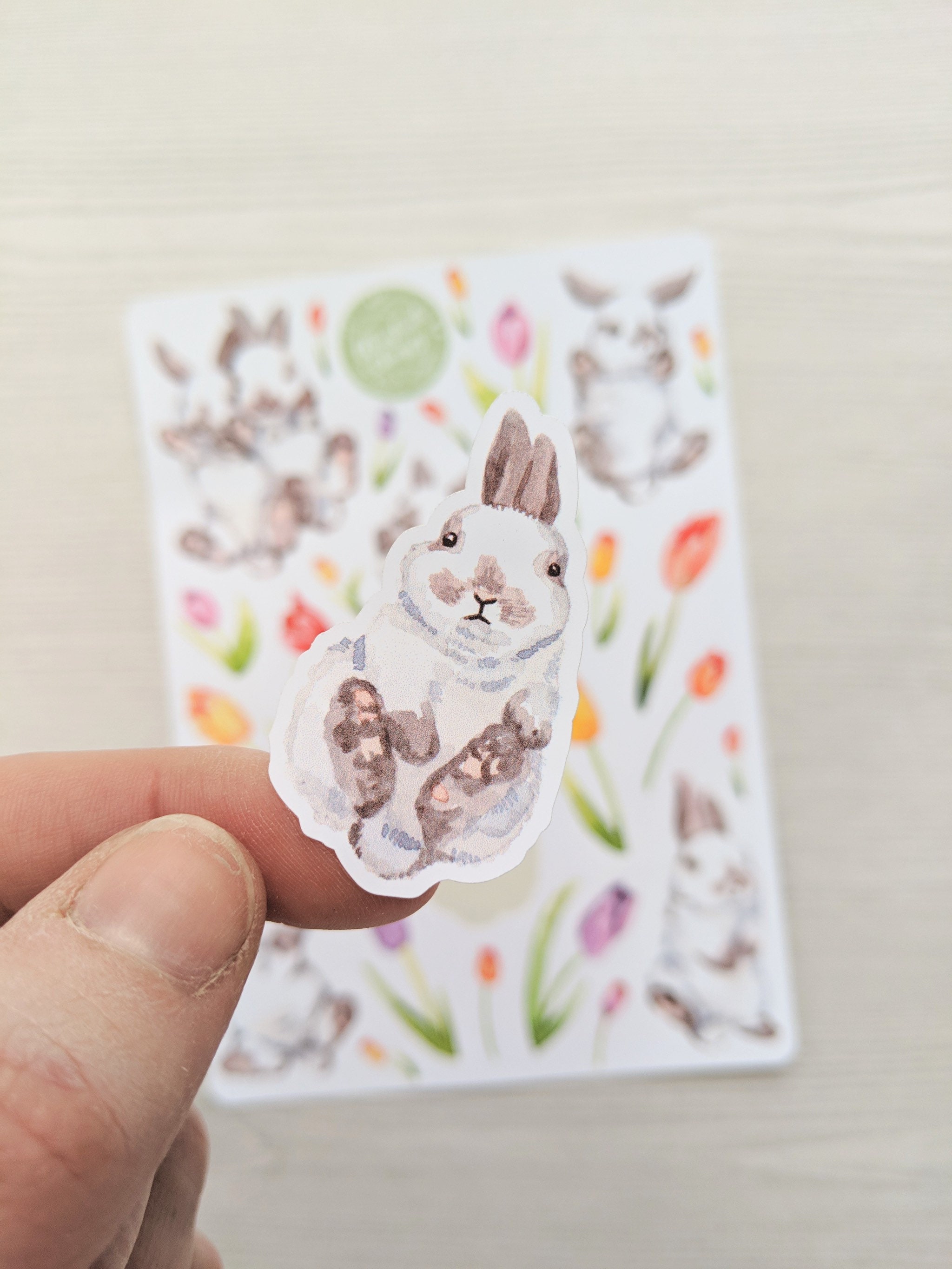 Bunny Sticker Sheet Cute Stickers Cute Bunny Stickers | Etsy