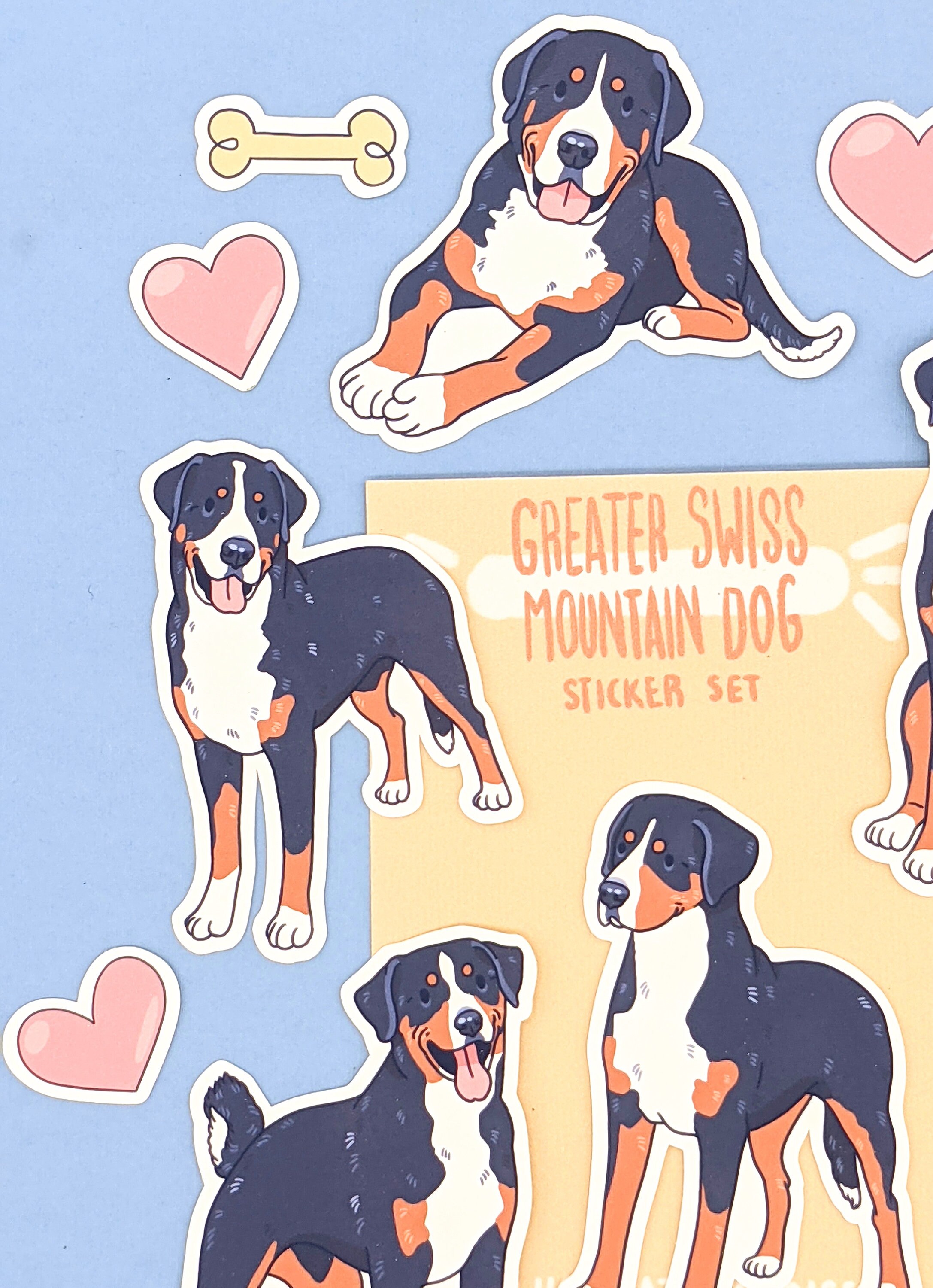 Darker Greater Swiss Mountain Dog Stickers - Waterproof Sticker Set - Etsy