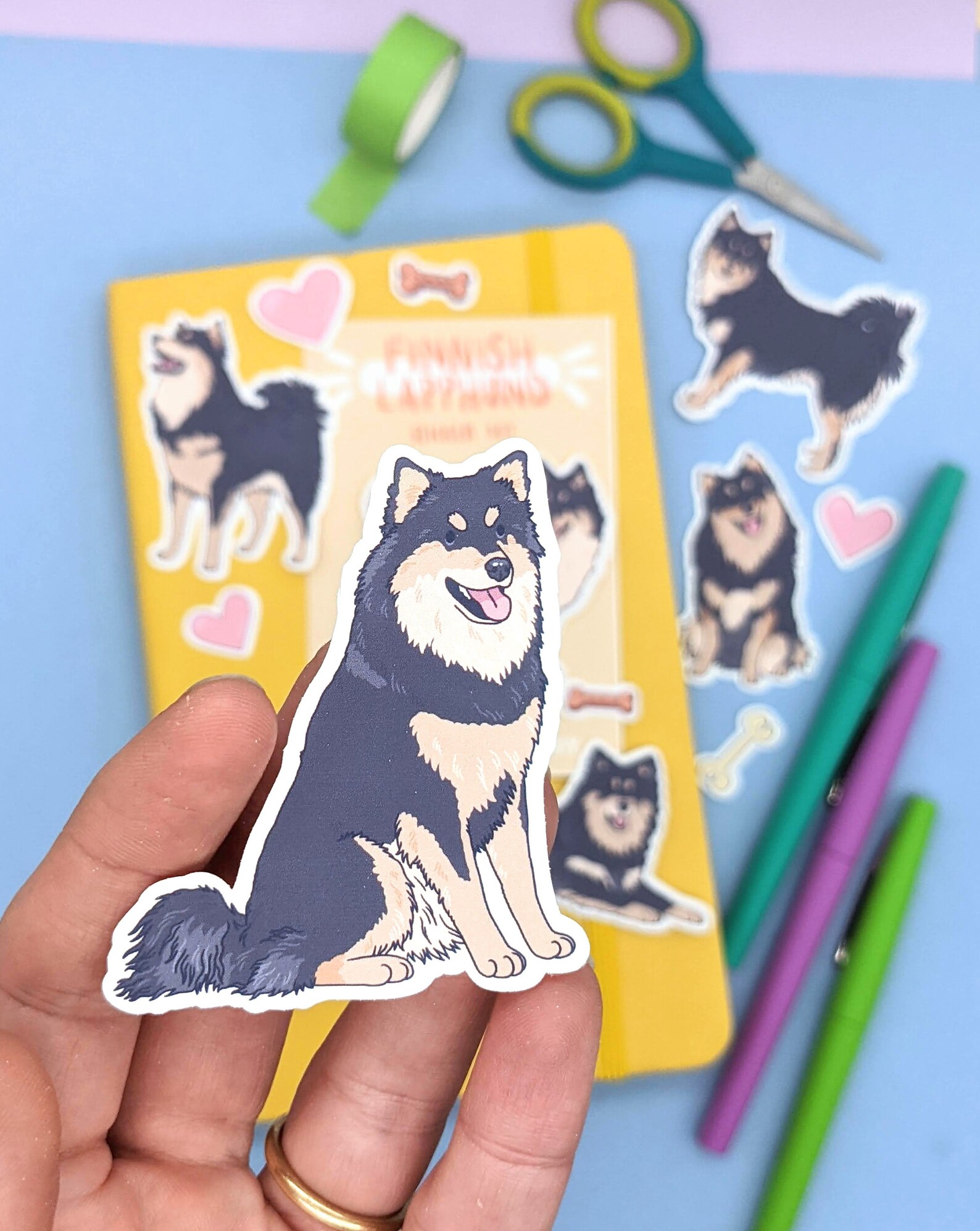 Finnish Lapphund Stickers - Black and Tan - Dog Sticker Set - Etsy