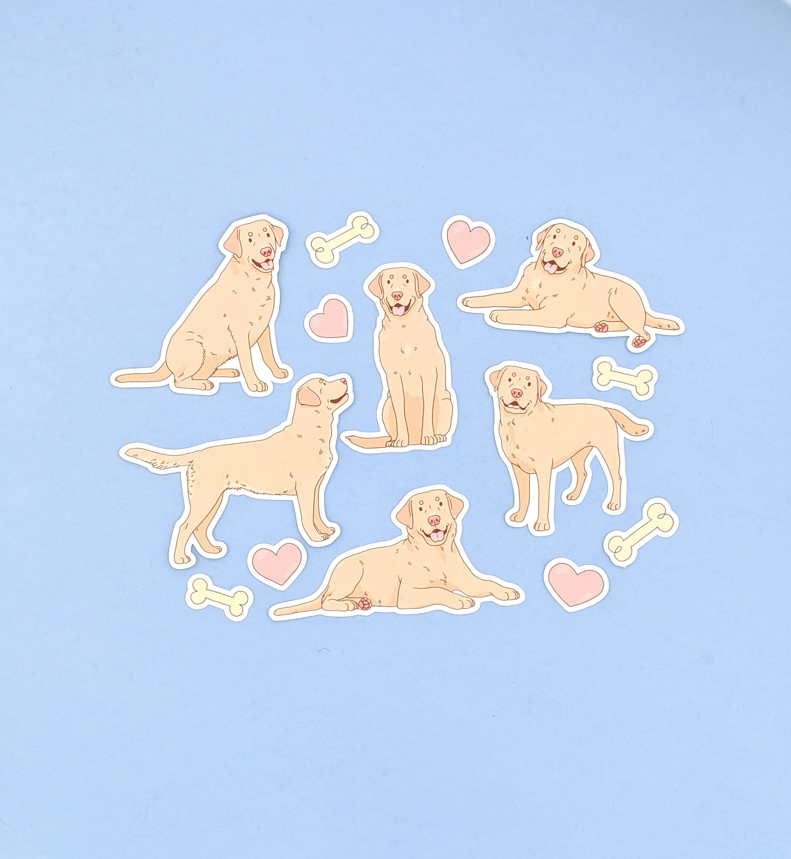 Yellow Lab Stickers Cute Dog Stickers Labrador Retriever | Etsy