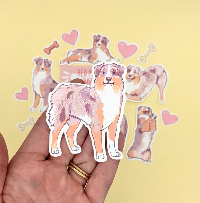 Light Red Merle Aussie Sticker Australian Shepherd Dog - Etsy